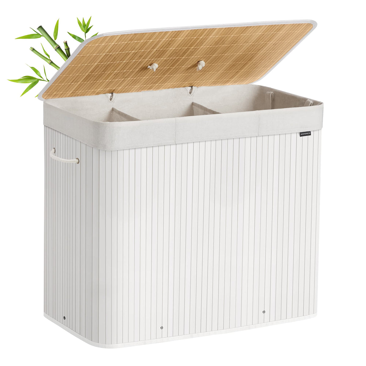 SONGMICS Wasmand Van Bamboe Wit | SONGMICS THUIS
