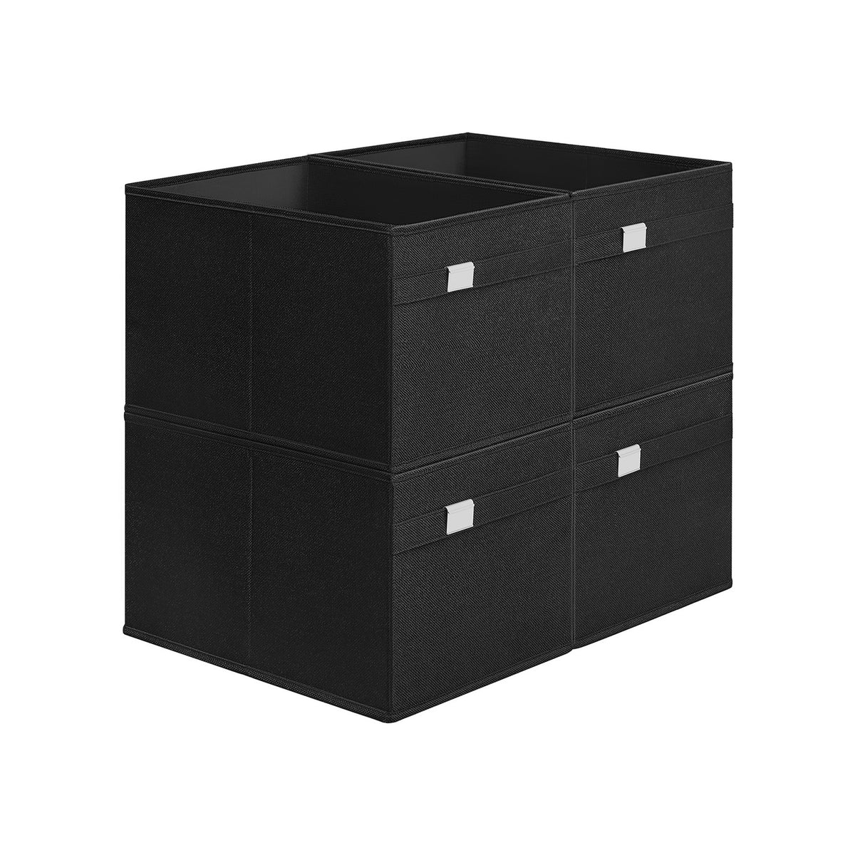 Opbergdozen set van 4 met duifgrijze handgrepen